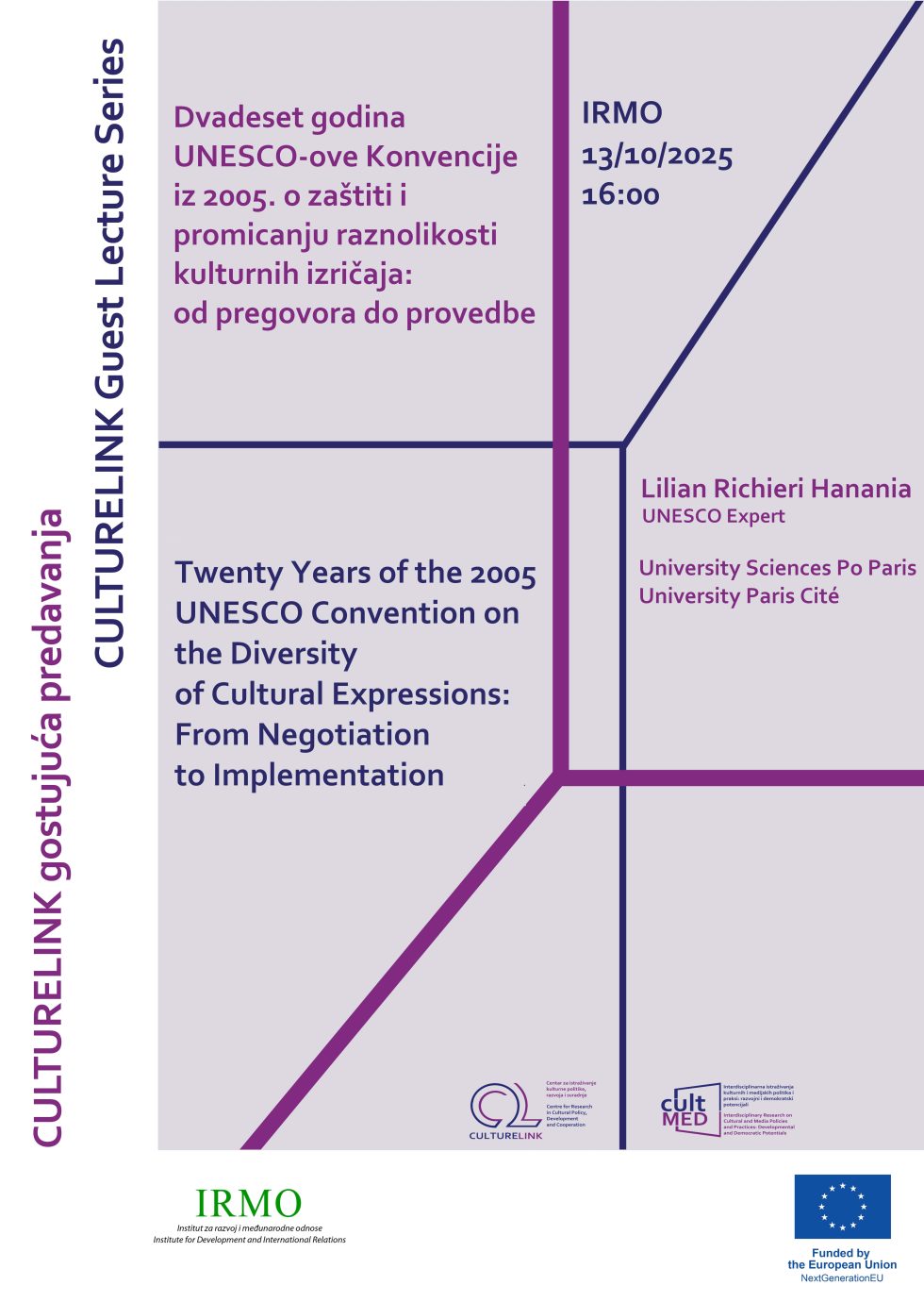 Culturelink Guest Lecture Series - Dr. Lilian Richieri Hanania: Twenty ...